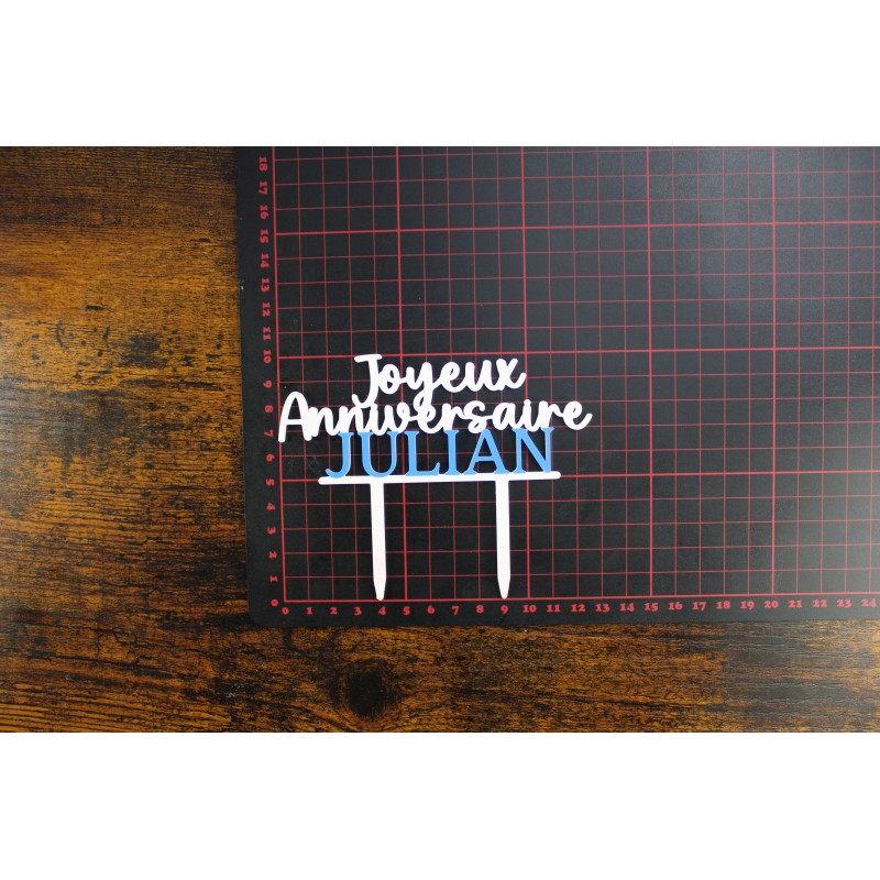 Caketopper Anniversaire Personnalisable - Texte 'Joyeux Anniversair...
